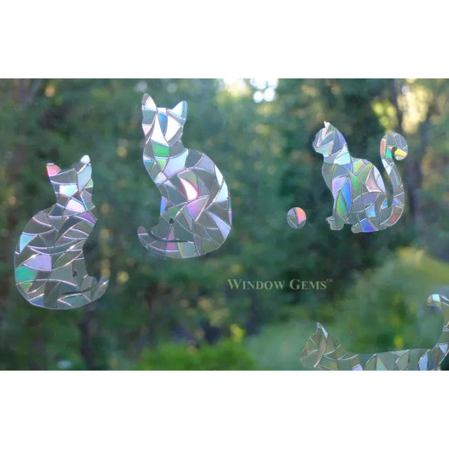 Cat Window Gems Decals-Set of 7 Decals – Backyard Bird Centre